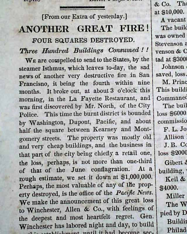 San Francisco newspaper from the Gold Rush era... - RareNewspapers.com