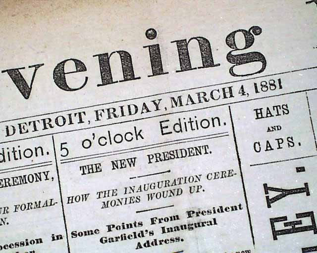 Inauguration of James Garfield... - RareNewspapers.com