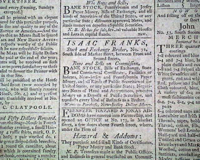Alexander Hamilton... Isaac Franks: noted Jewish financier ...
