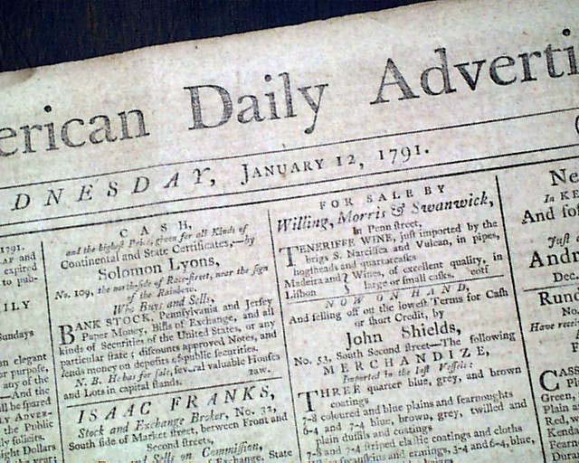 Alexander Hamilton... Isaac Franks: noted Jewish financier ...