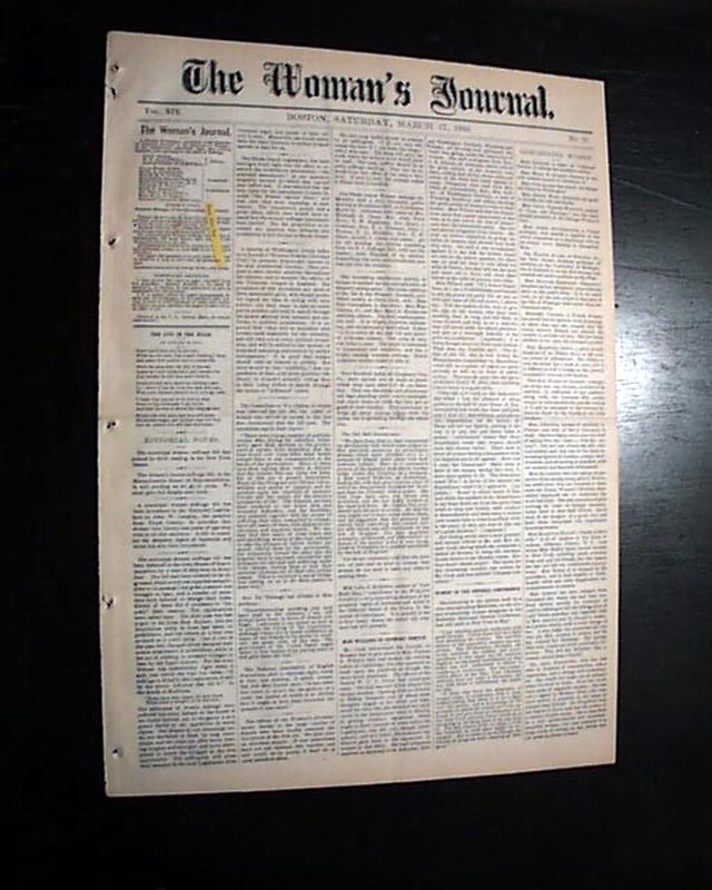 Rare 19h century women's suffrage newspaper... - RareNewspapers.com