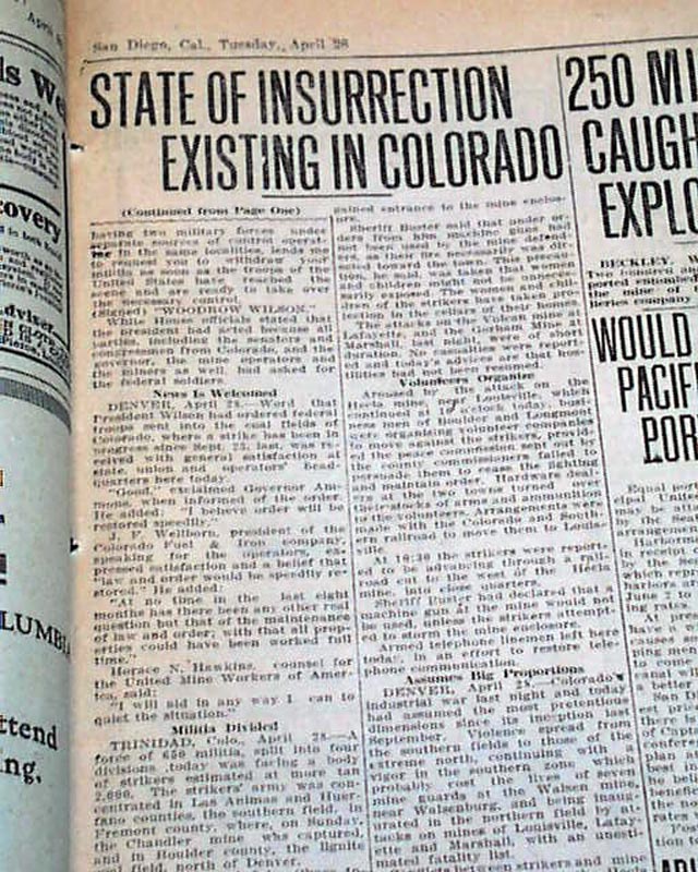 1914 Ludlow massacre... Colorado coalfield war... - RareNewspapers.com