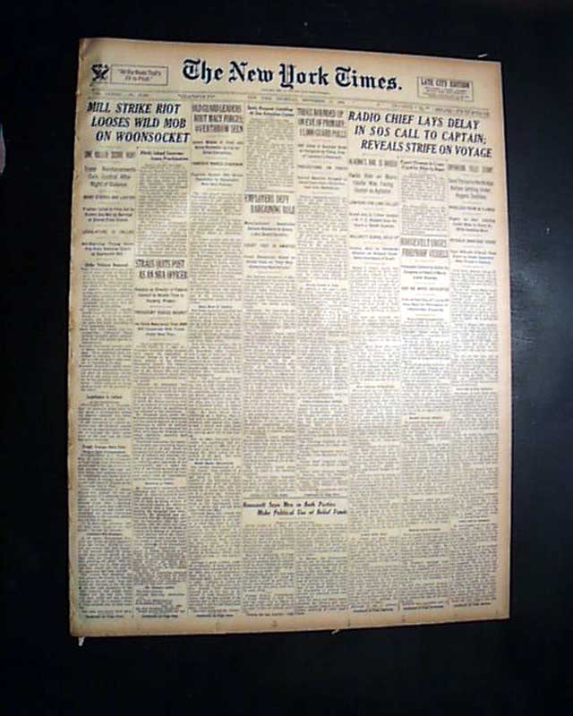 1934 Woonsocket, Rhode Island riot... - RareNewspapers.com