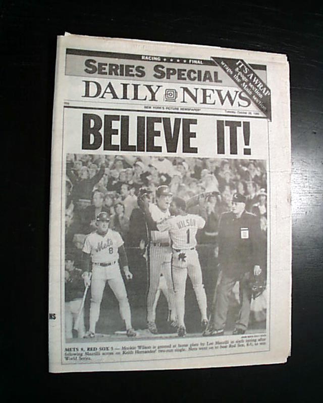 Mets win the 1986 World Series, in a New York City newspaper ...