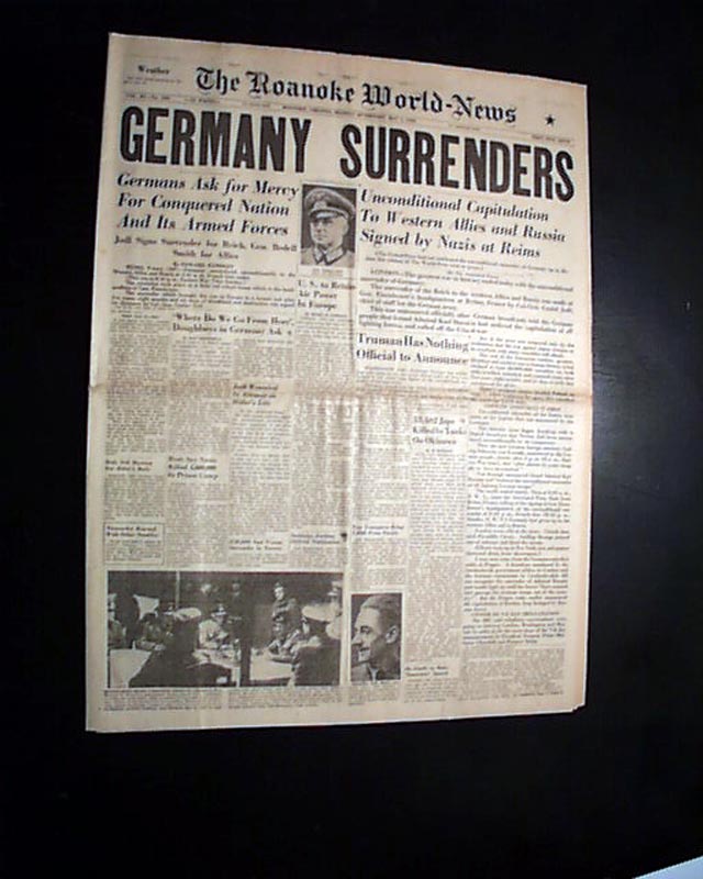 Germany surrenders... - RareNewspapers.com