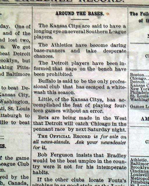 VERY RARE BASEBALL NEWSPAPER... pitched the first perfect game... J ...