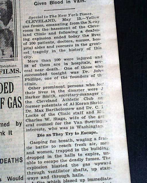 Cleveland Clinic Ohio fire disaster... - RareNewspapers.com