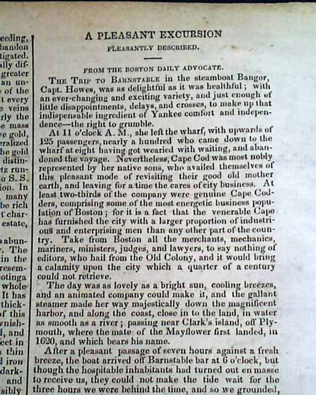 Barnstable MA in 1837... - RareNewspapers.com