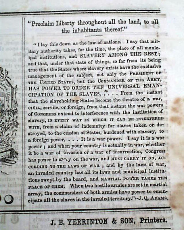Death of Owen Lovejoy... Lincoln's Amnesty Proclamation ...