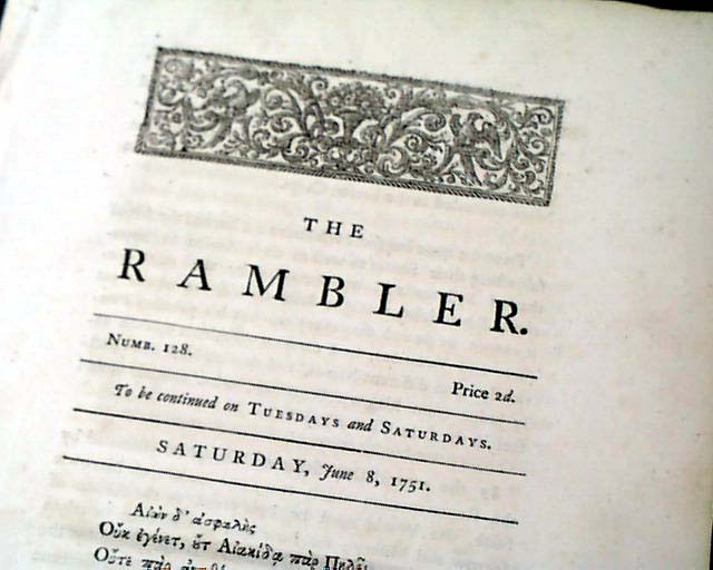 Uncommon 18th century newspaper by Samuel Johnson... - RareNewspapers.com