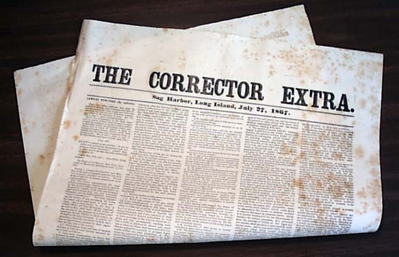 Broadside newspaper from Sag Harbor, Long Island... - RareNewspapers.com