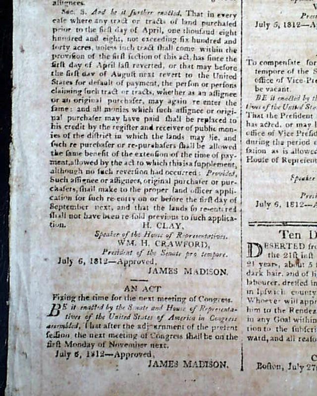 Concerning the War of 1812... - RareNewspapers.com
