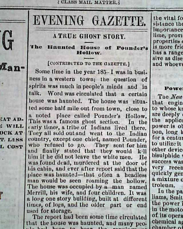 True ghost story?...... - RareNewspapers.com