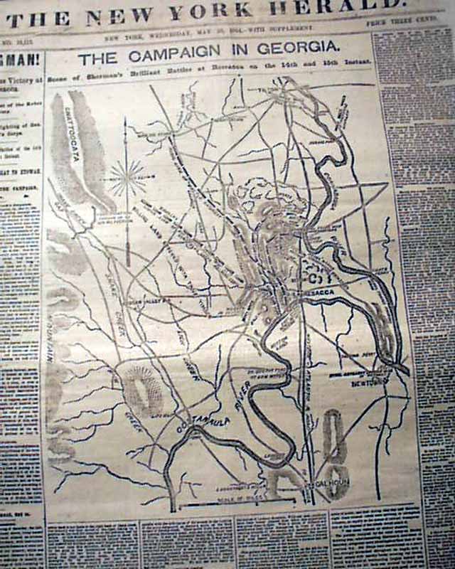 Huge Civil War map of Georgia on the front page... - RareNewspapers.com
