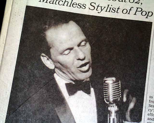 Death of Frank Sinatra... - RareNewspapers.com