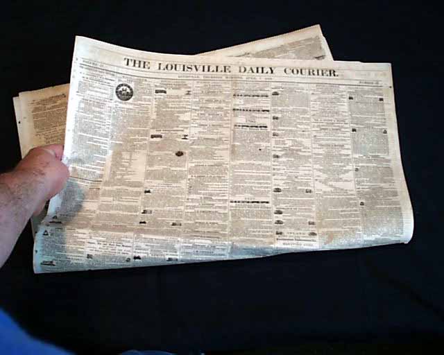 1853 LOUISVILLE KY Newspaper Pre Civil War SLAVE ADS ...