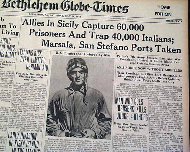 Palermo, Italy capture in 1943... WWII... - RareNewspapers.com