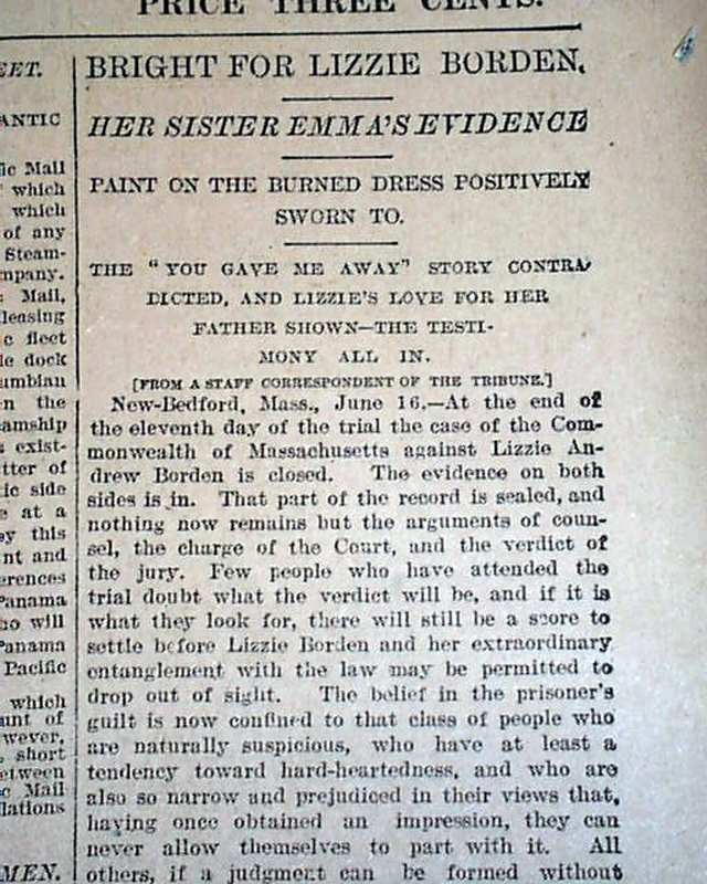 Lizzie Borden's murder trial... - RareNewspapers.com