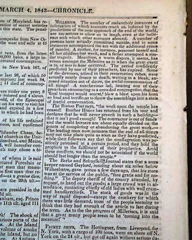 Fine article on the Millerites... - RareNewspapers.com