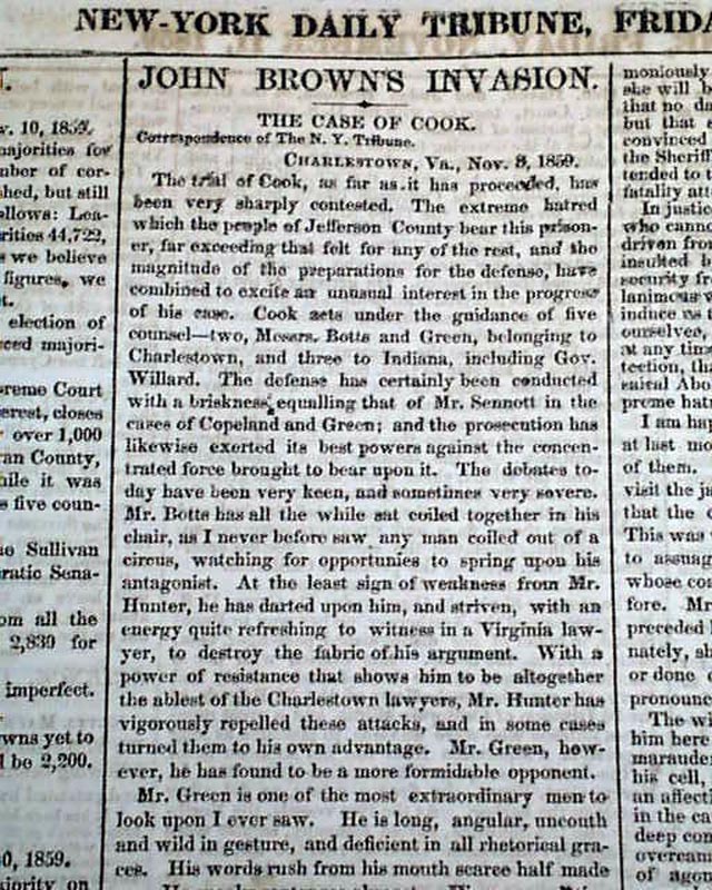 Reporting on the John Brown Harper's Ferry insurrection ...
