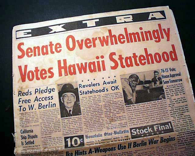 Early report on Hawaii statehood, from Hawaii... - RareNewspapers.com