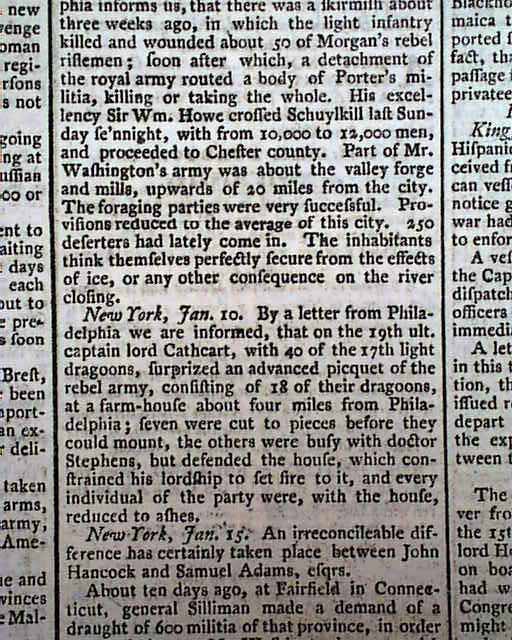 Washington at Valley Forge... Letter signed by Horatio Gates ...