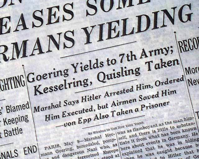 Hermann Goering captured... Albert Kesselring... - RareNewspapers.com