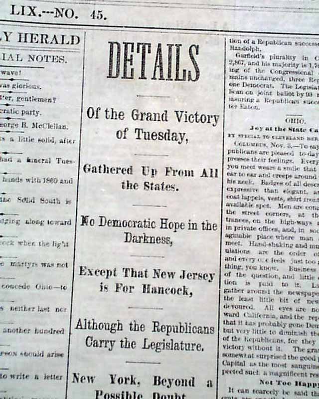 1880 James A. Garfield election.... - RareNewspapers.com