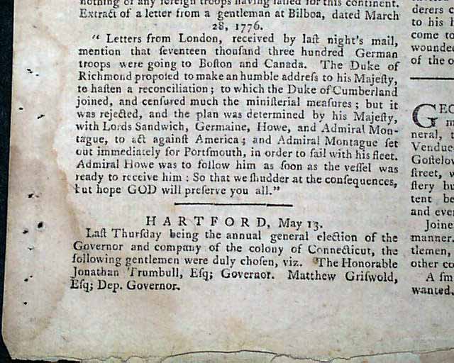 Philadelphia newspaper dated 1776... - RareNewspapers.com