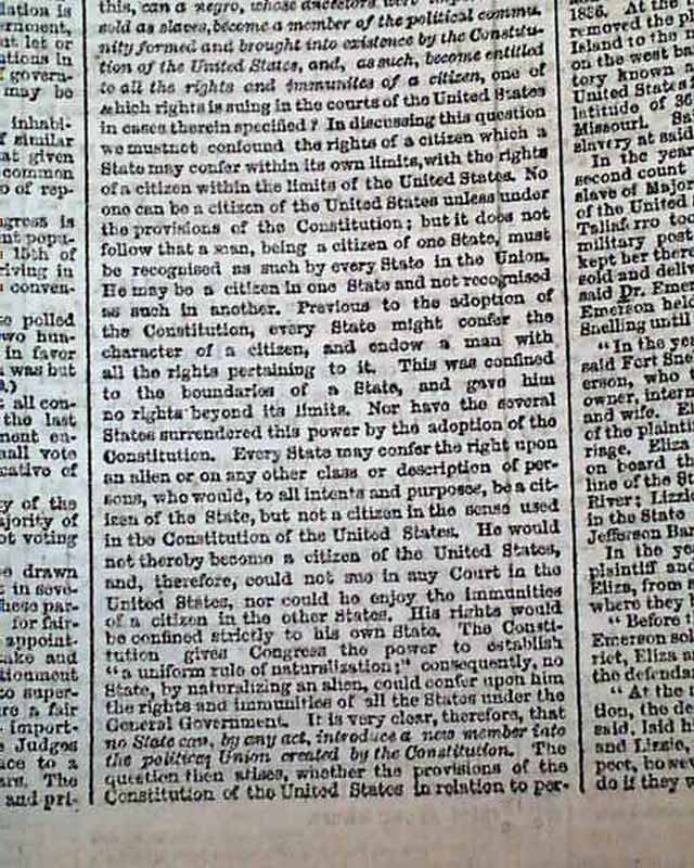 Chief Justice Taney on the Dred Scot Decision... - RareNewspapers.com