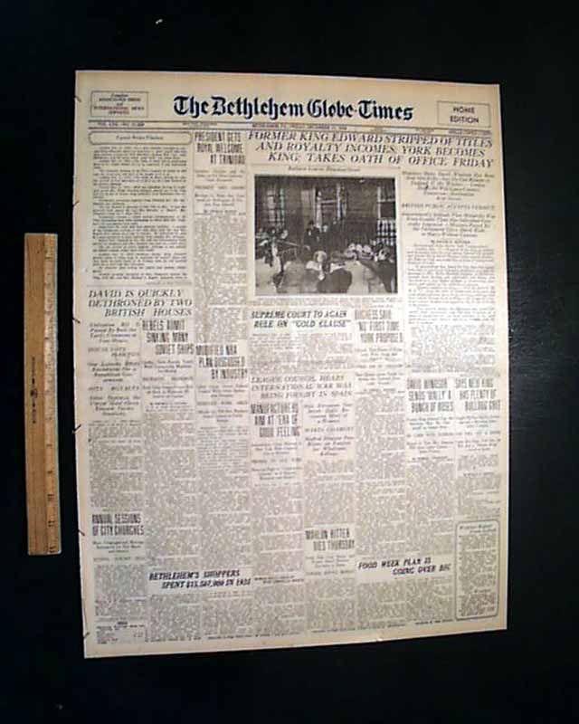 King Edward VIII abdication... - RareNewspapers.com