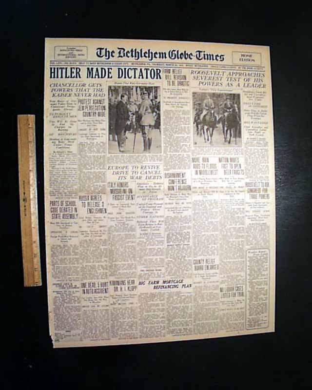 Adolph Hitler becomes dictator in 1933.... - RareNewspapers.com