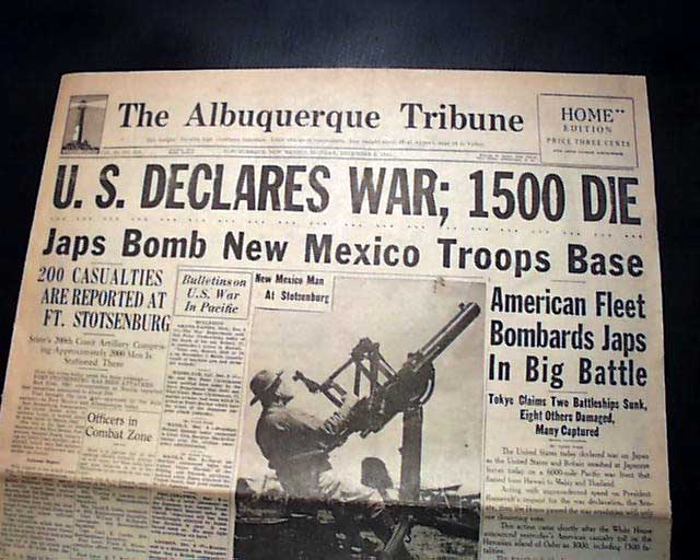 United States enters World War II... - RareNewspapers.com