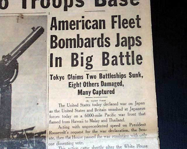 United States enters World War II... - RareNewspapers.com