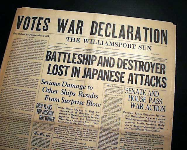 The United States declares war... - RareNewspapers.com