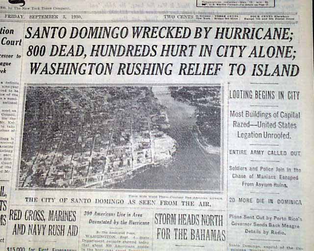 Dominican Republic Hurricane 1930.... - RareNewspapers.com