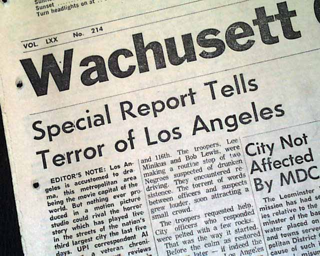 1965 Watts riots.. Los Angeles CA.... - RareNewspapers.com