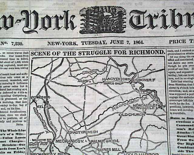 1864 Cold Harbor Civil War..... - RareNewspapers.com