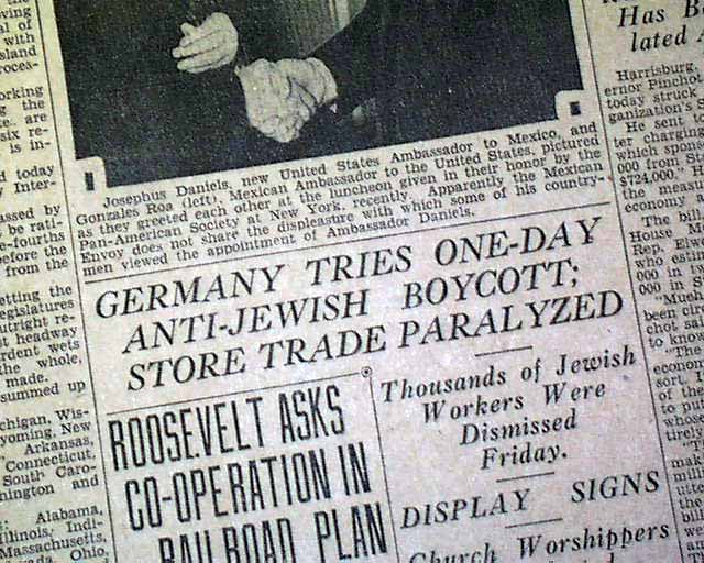 Jewish Holocaust begins in 1933.... - RareNewspapers.com