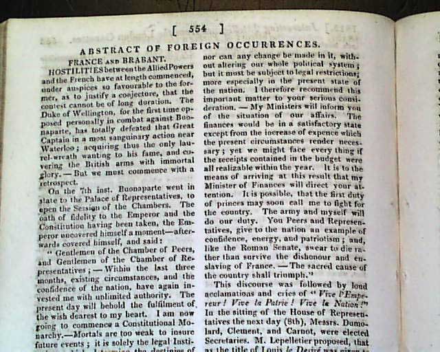 1815 Battle Of Waterloo... - RareNewspapers.com