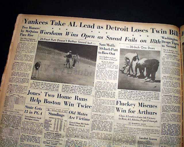 Lew Worsham win 1947 U.S. Open golf championship... - RareNewspapers.com