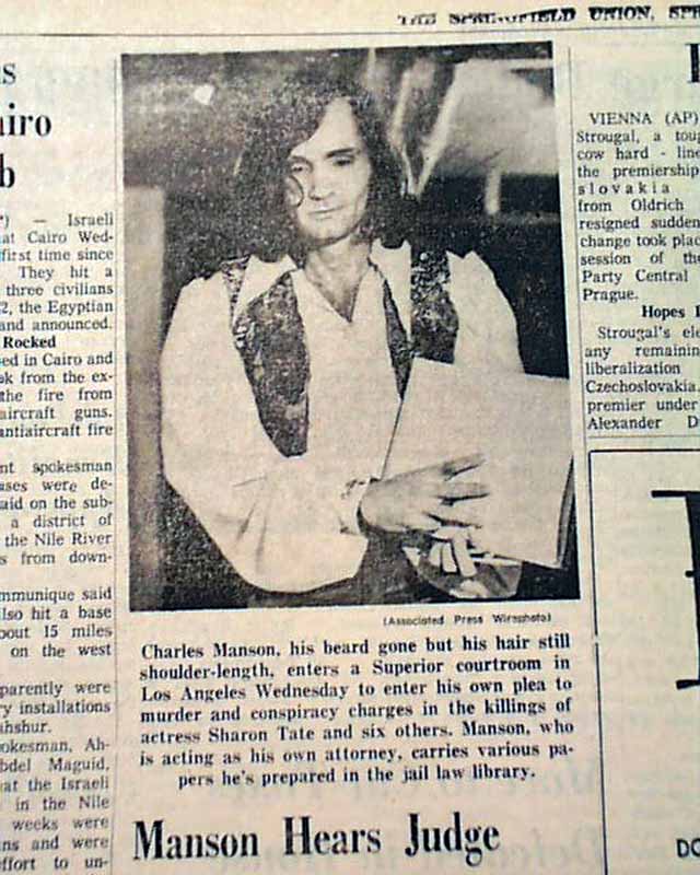 Charles Manson pleads not guilty... - RareNewspapers.com