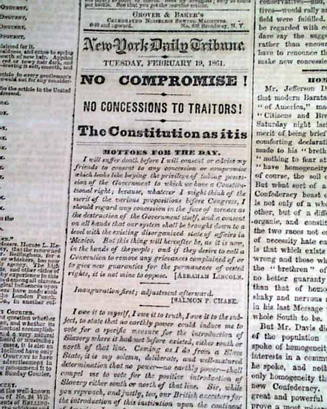 Jefferson Davis' inaugural address... - RareNewspapers.com