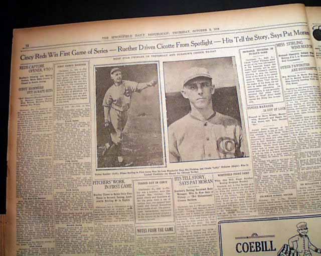 The complete 1919 World Series... Series of the "Black Sox" scandal ...