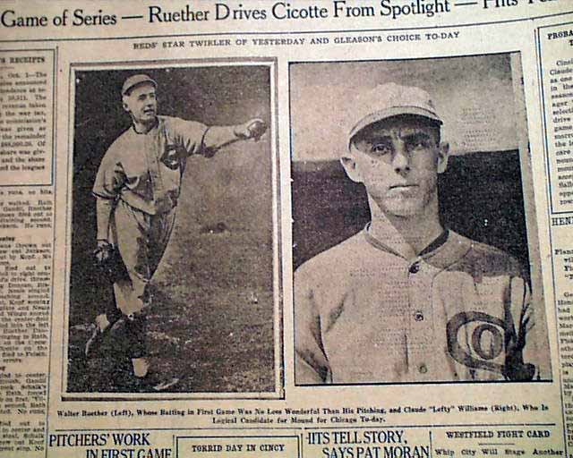 The complete 1919 World Series... Series of the "Black Sox" scandal ...
