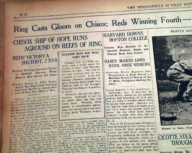 The complete 1919 World Series... Series of the "Black Sox" scandal ...