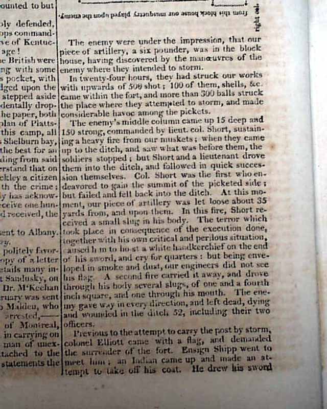 Battle of Fort Stephenson with a diagram... - RareNewspapers.com