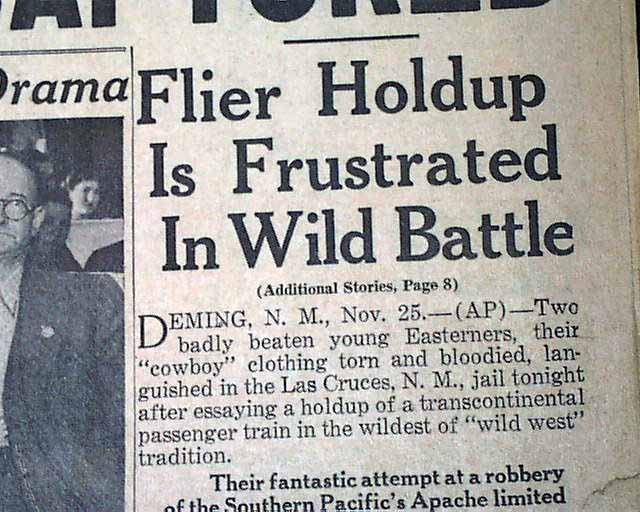 Last major train robbery in the United States... - RareNewspapers.com