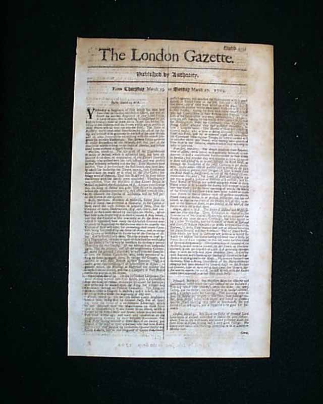 1704 Before REVOLUTIONARY WAR Newspaper 300 Years Old ...