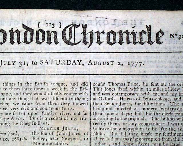 1777 Revolutionary War Era - RareNewspapers.com